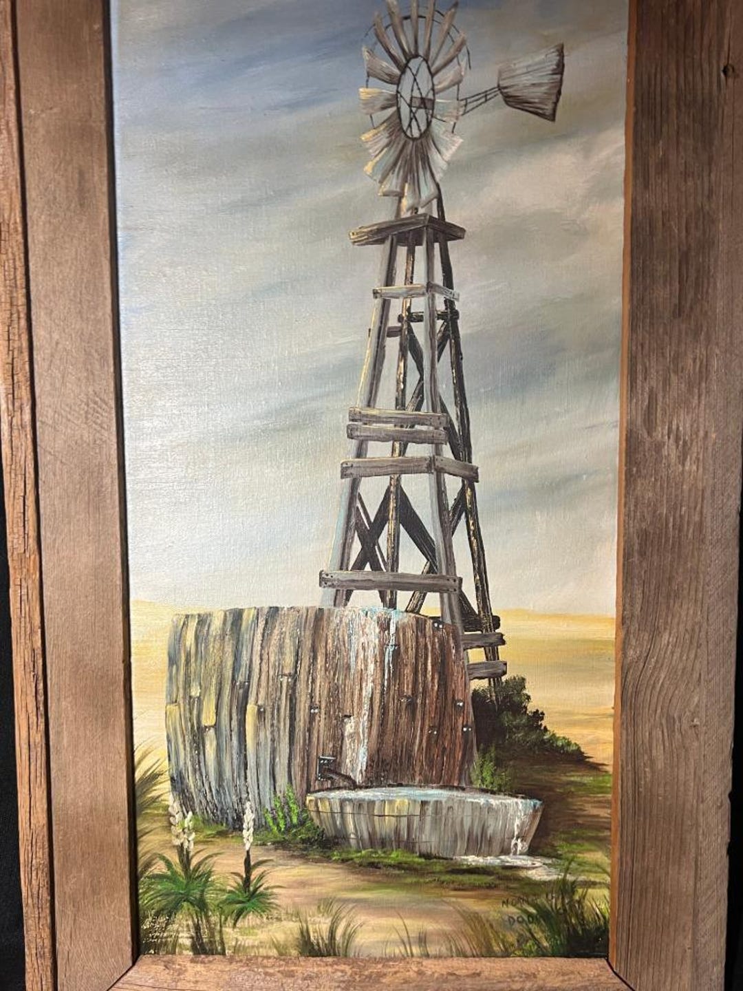 Old Vintage Norma J Clare American Art Landscape Dodge City Kansas Oil ...