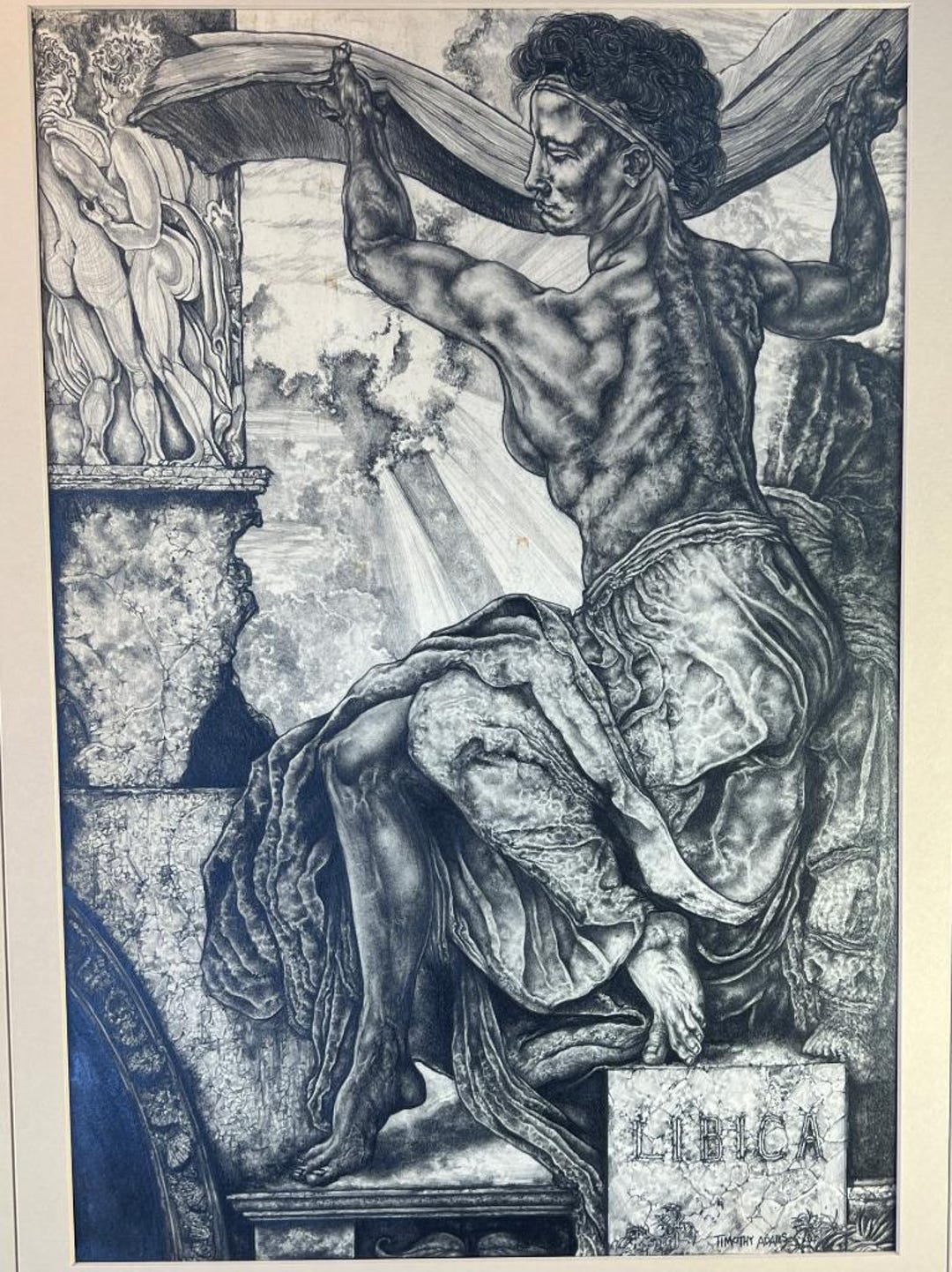 Vintage Artist Signed Pencil Graphite Drawing Sibylla Libica by ...