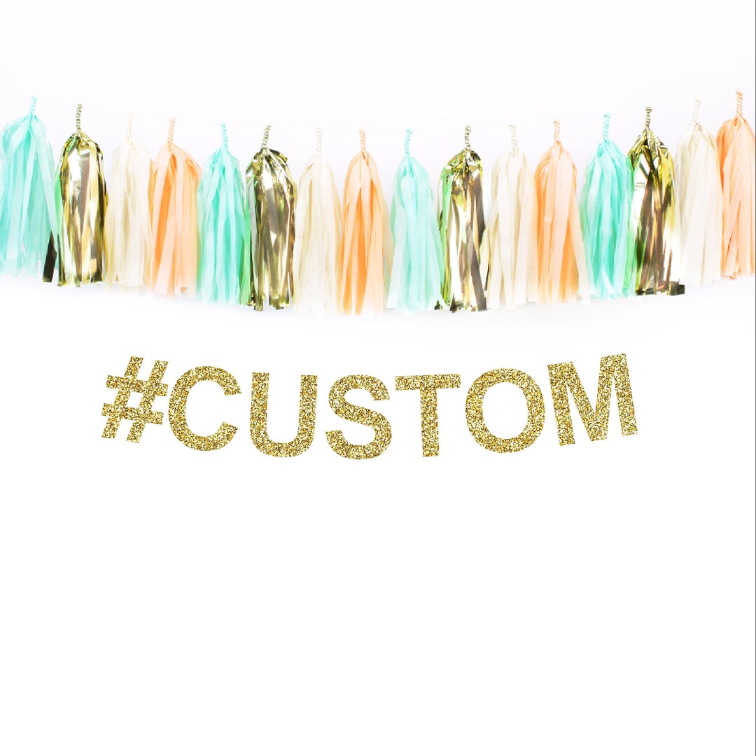 CUSTOM HASHTAG BANNER, Custom Banner, Custom Wedding Hashtag Banner ...