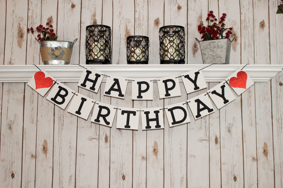 HAPPY BIRTHDAY BANNER, Happy Birthday Sign, Happy Birthday Decoration ...