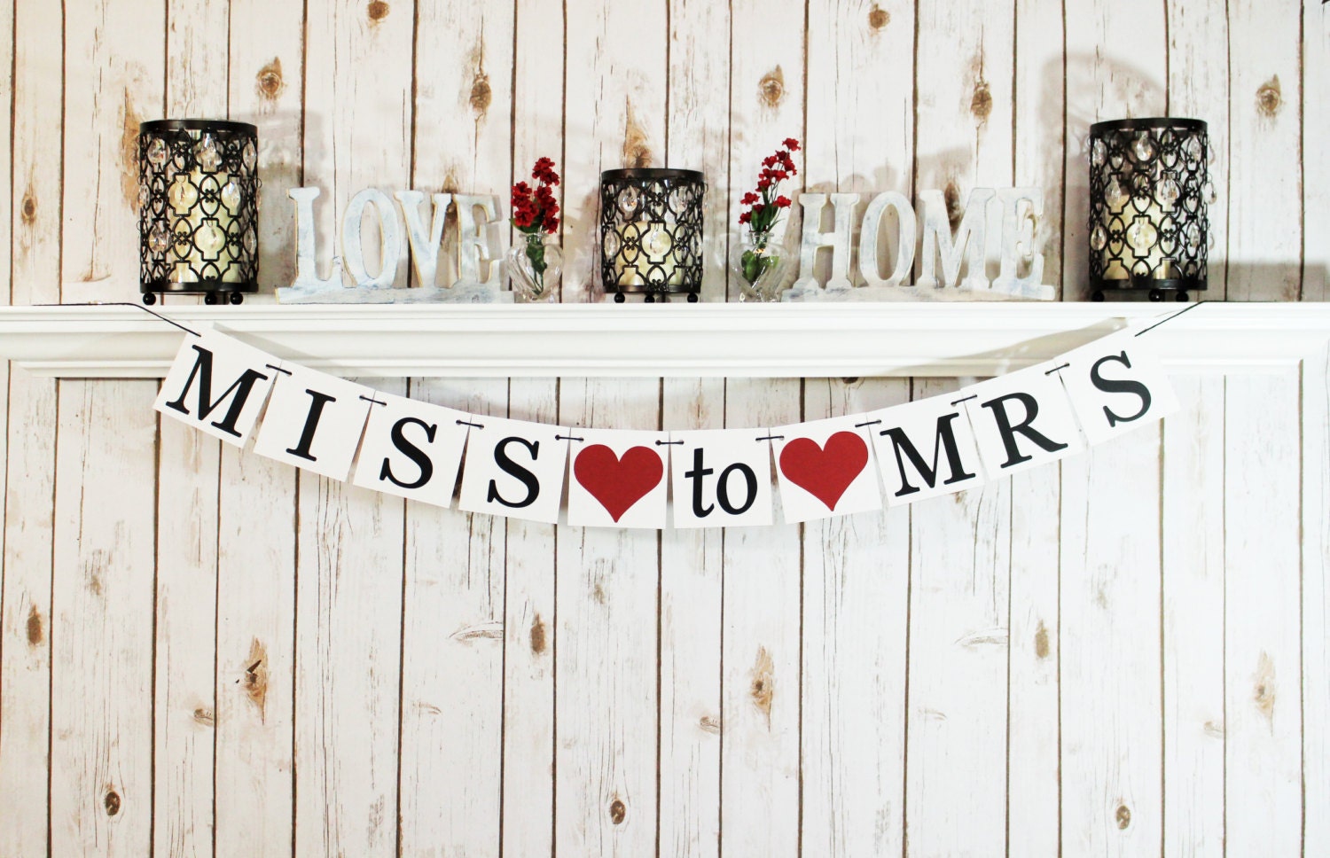 BRIDE TO BE Banner Miss to Mrs Banner Bridal Shower | Etsy