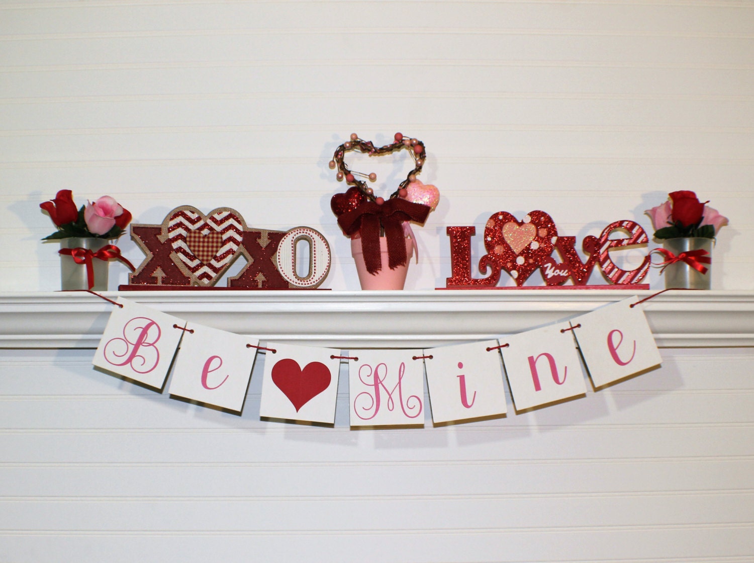 VALENTINES DAY Sign Home Decor Be Mine Banner Happy - Etsy