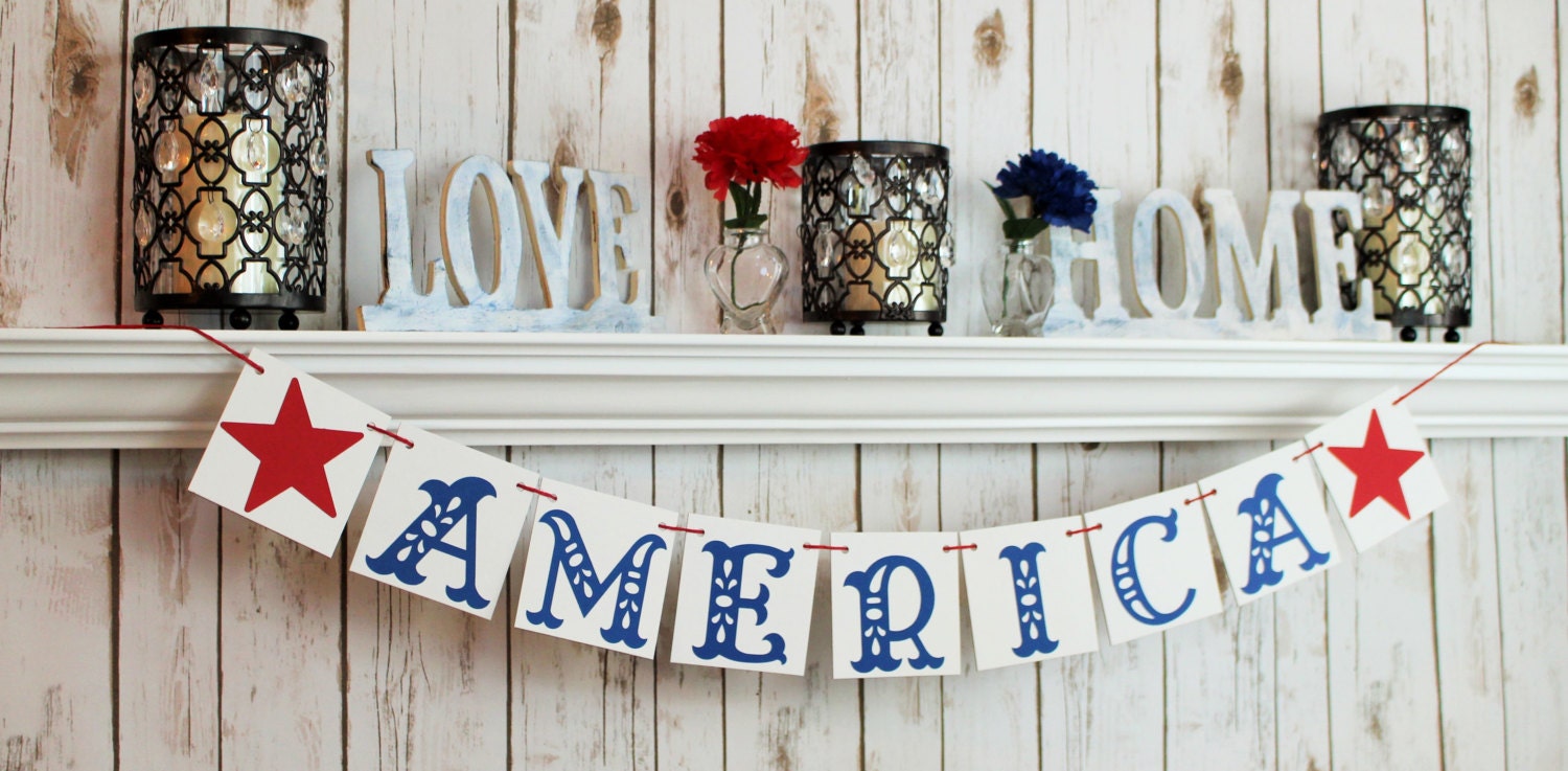 4TH OF JULY Banner / MEMORIAL Day / Fourth of July / Summer / | Etsy