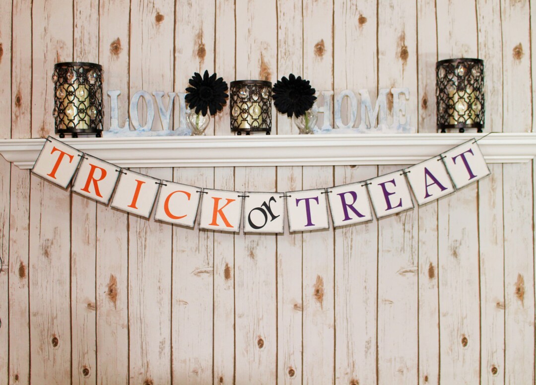 HALLOWEEN TRICK or TREAT Garland Fall Decoration Halloween - Etsy
