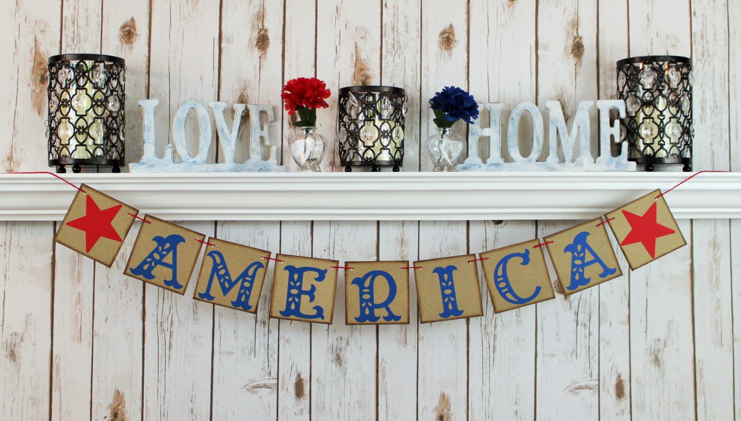 AMERICA BANNER / MEMORIAL Day / 4th of July Banner / Summer / | Etsy