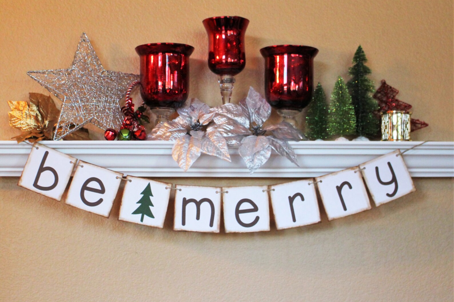 BE MERRY BANNER Be Merry Sign Christmas Ornament | Etsy