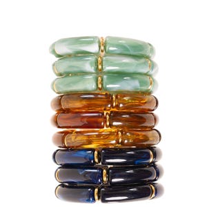 The Let's Linger Over Coffee Tortoise Acrylic Bangle Bracelet Stack (in ...