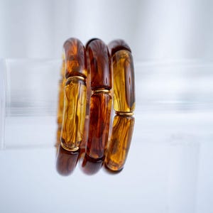 The Let's Linger Over Coffee Tortoise Acrylic Bangle Bracelet Stack (in ...