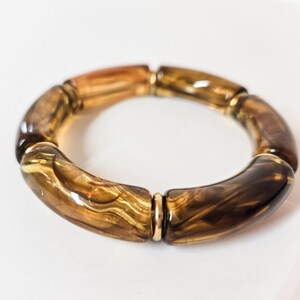 The Let's Linger Over Coffee Tortoise Acrylic Bangle Bracelet Stack in ...