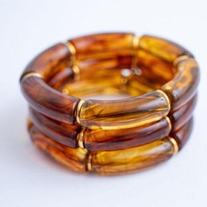 The Let's Linger Over Coffee Tortoise Acrylic Bangle Bracelet Stack (in ...