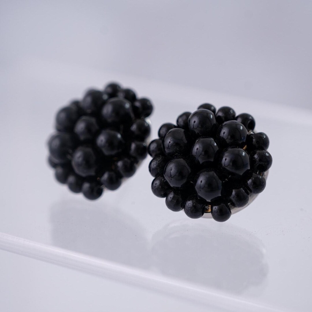 The Jackie Ohhh so Retro Button Beaded Cluster Stud Earrings in Glossy ...