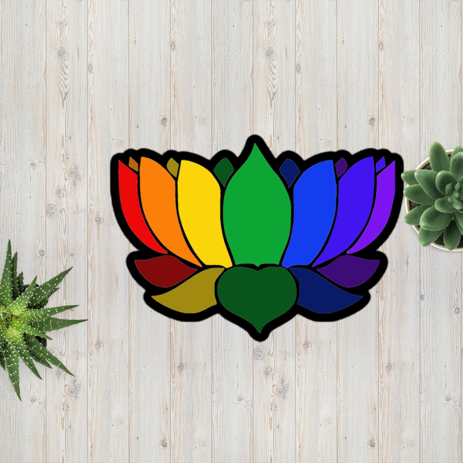 Rainbow Lotus Sticker: Zen, Harmony, Pride - Car, Laptop, Bumper - Etsy