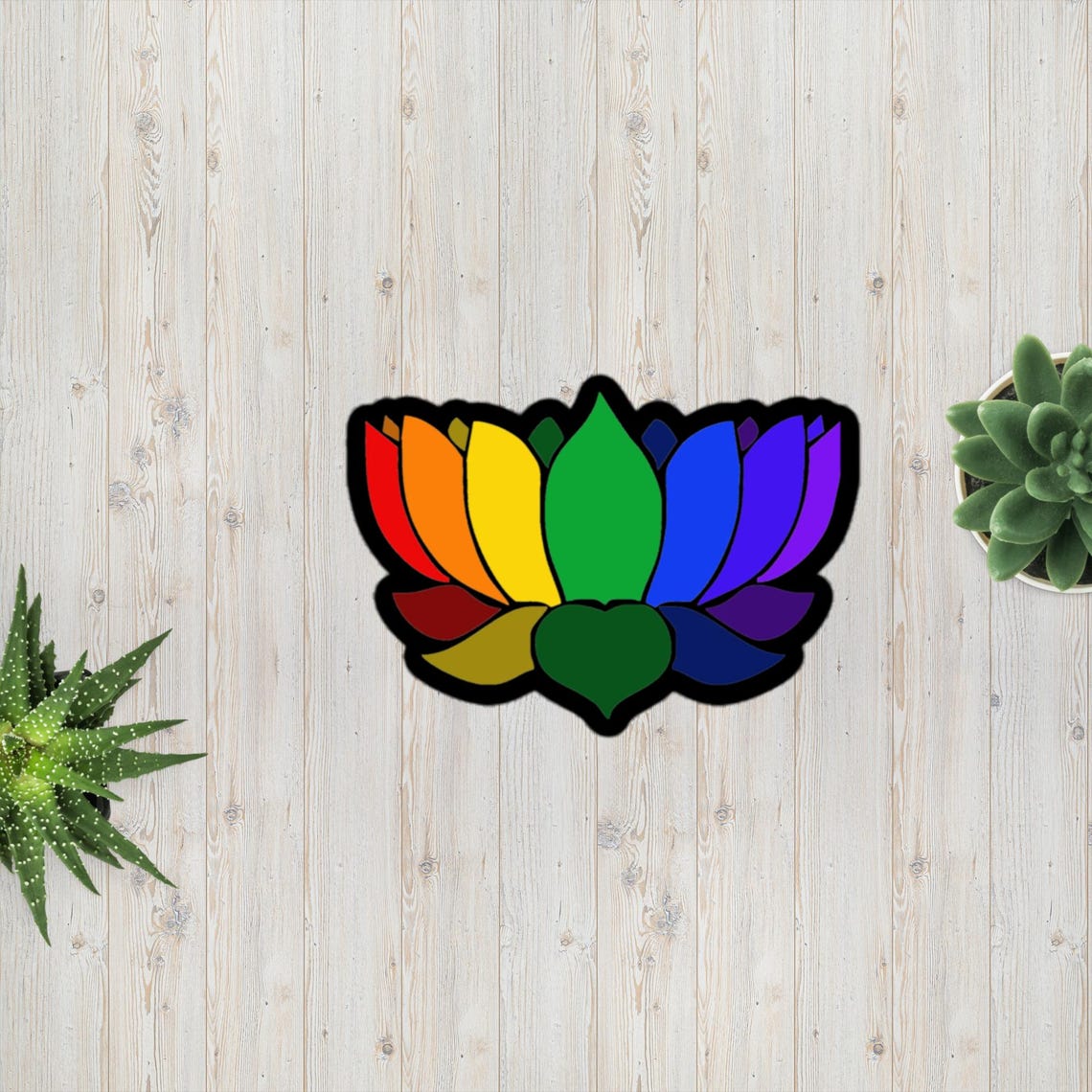 Rainbow Lotus Sticker: Zen, Harmony, Pride - Car, Laptop, Bumper - Etsy