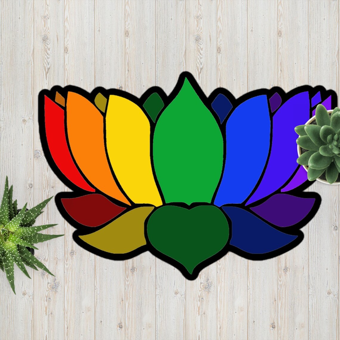 Rainbow Lotus Sticker: Zen, Harmony, Pride - Car, Laptop, Bumper - Etsy