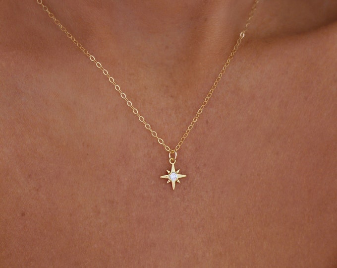 Tiny Gold Star Necklace Mini Star Necklace Dainty - Etsy