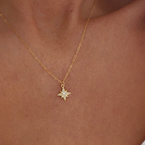 Gold Star Necklace Small Star Necklace Dainty Celestial - Etsy