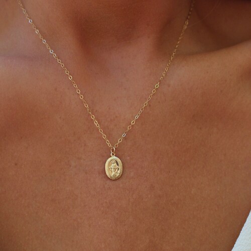 Virgin Mary Necklace Blessed Mother Necklace Miraculous | Etsy