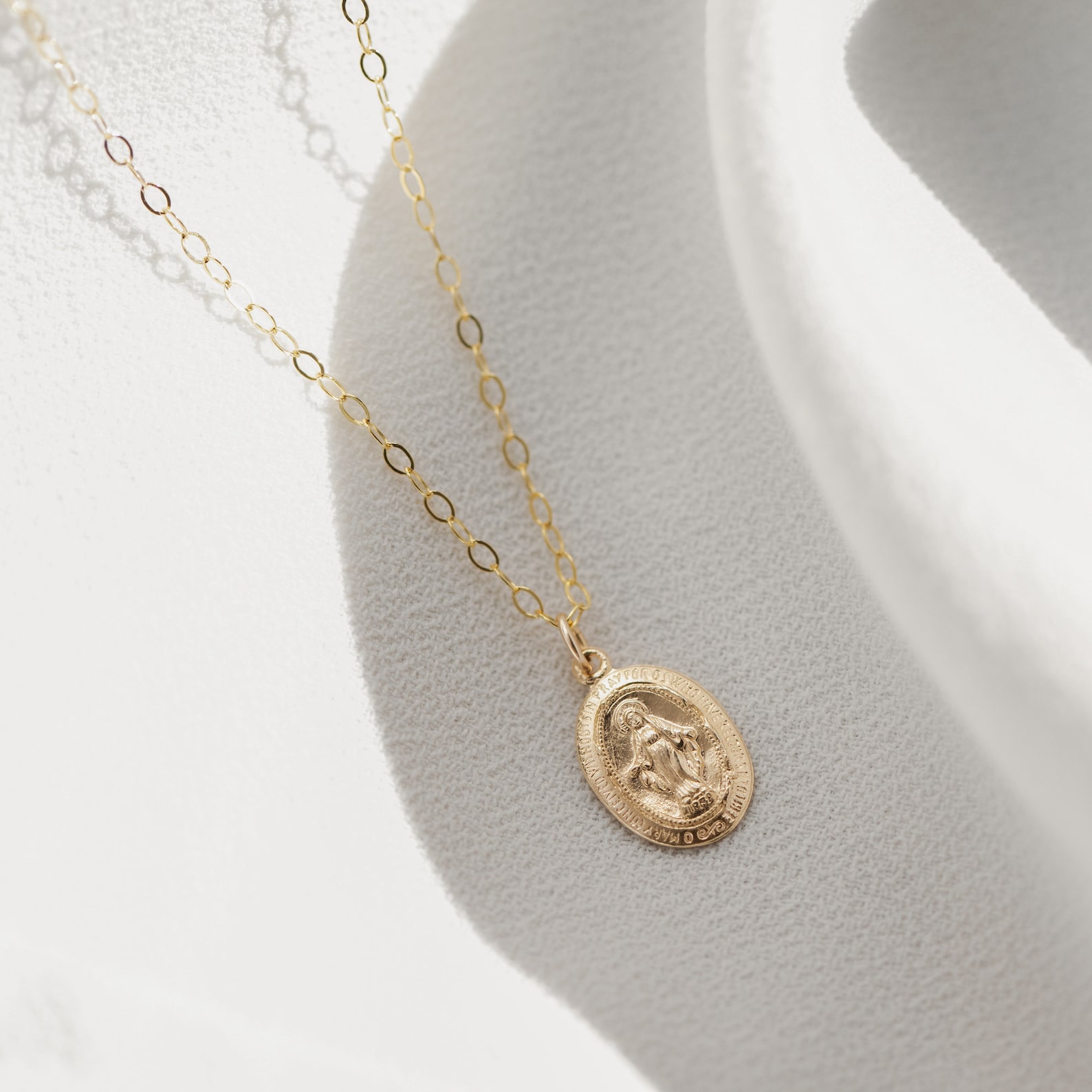 Virgin Mary Necklace | Blessed Mother Necklace | Miraculous Medal ...