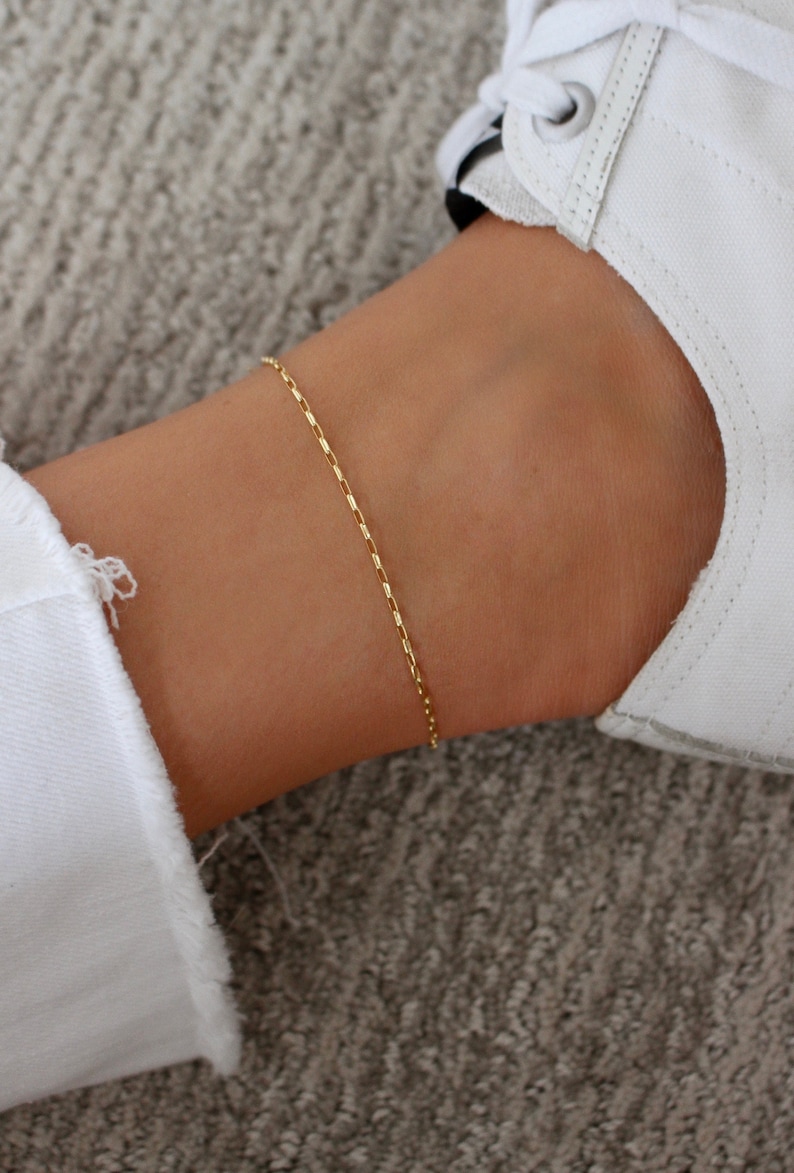 Gold Chain Anklet Simple Gold Anklet Dainty Gold Anklet - Etsy