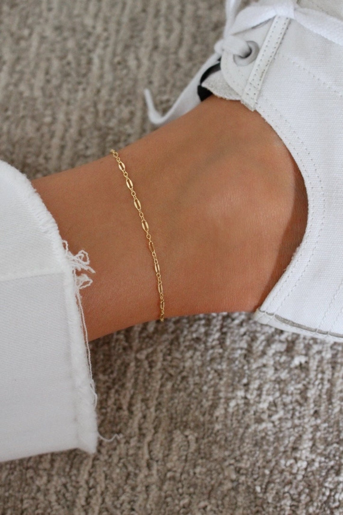 Simple Gold Anklet | Gold Dainty Anklet | Gold Ankle Bracelet | 14k ...