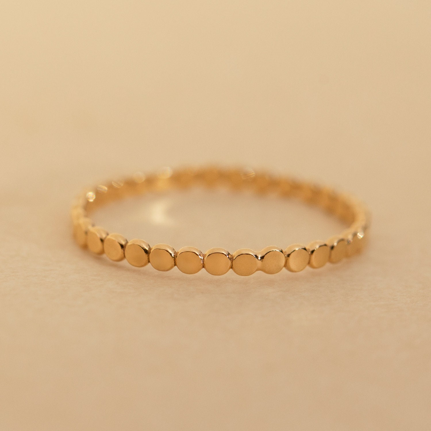 Beaded Stacking Ring | Gold Dot Ring | 14k Gold Filled Bead Ring ...