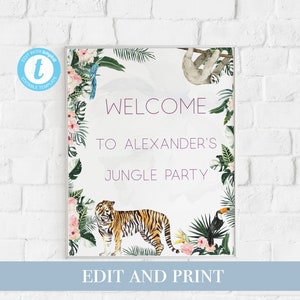 Editable Jungle Sign | Jungle Welcome Sign | Rainforest Party Sign ...