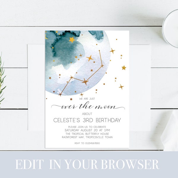 To the Moon Invitation - Etsy