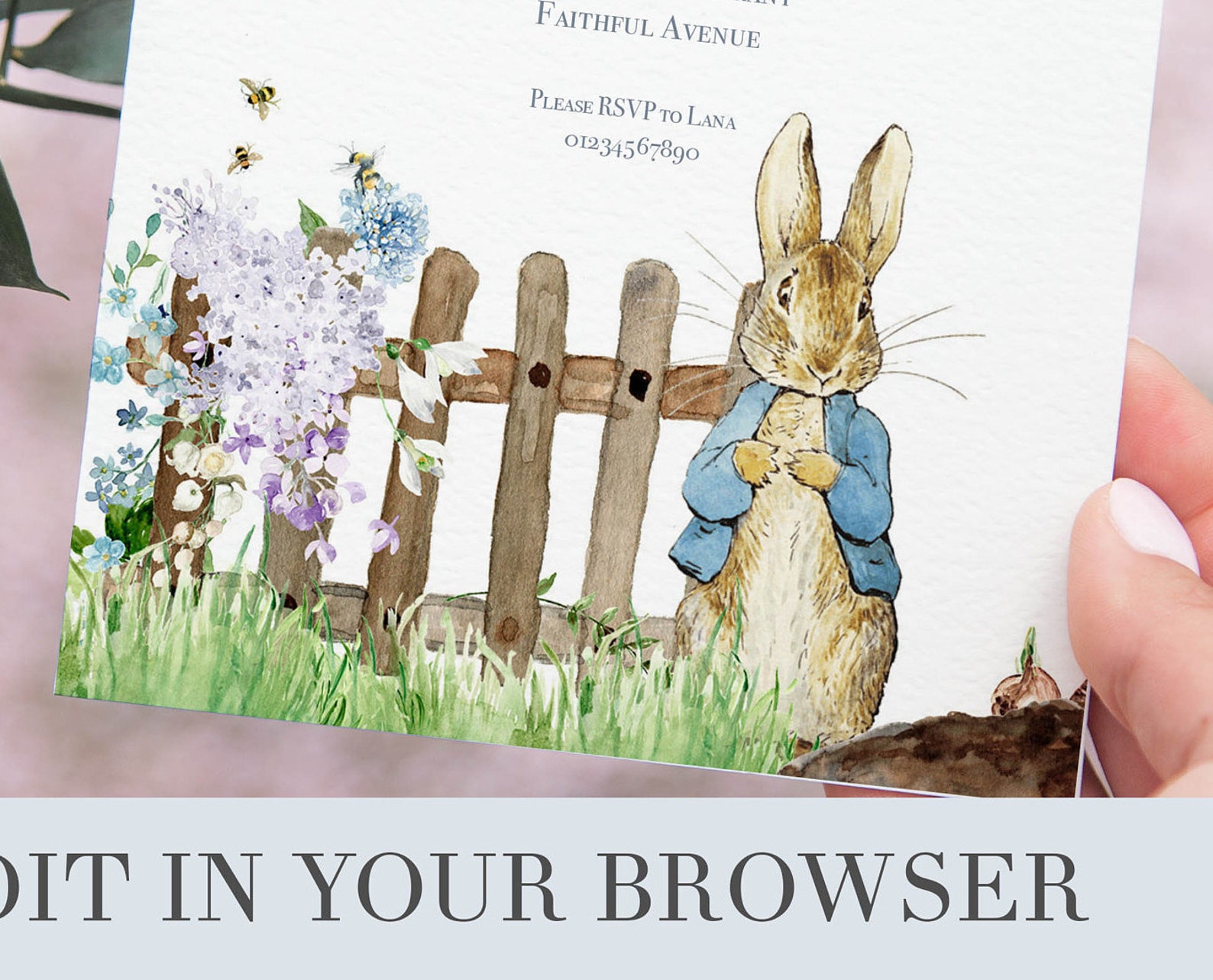 Peter Rabbit Birthday Invitation Peter Rabbit Baptism - Etsy