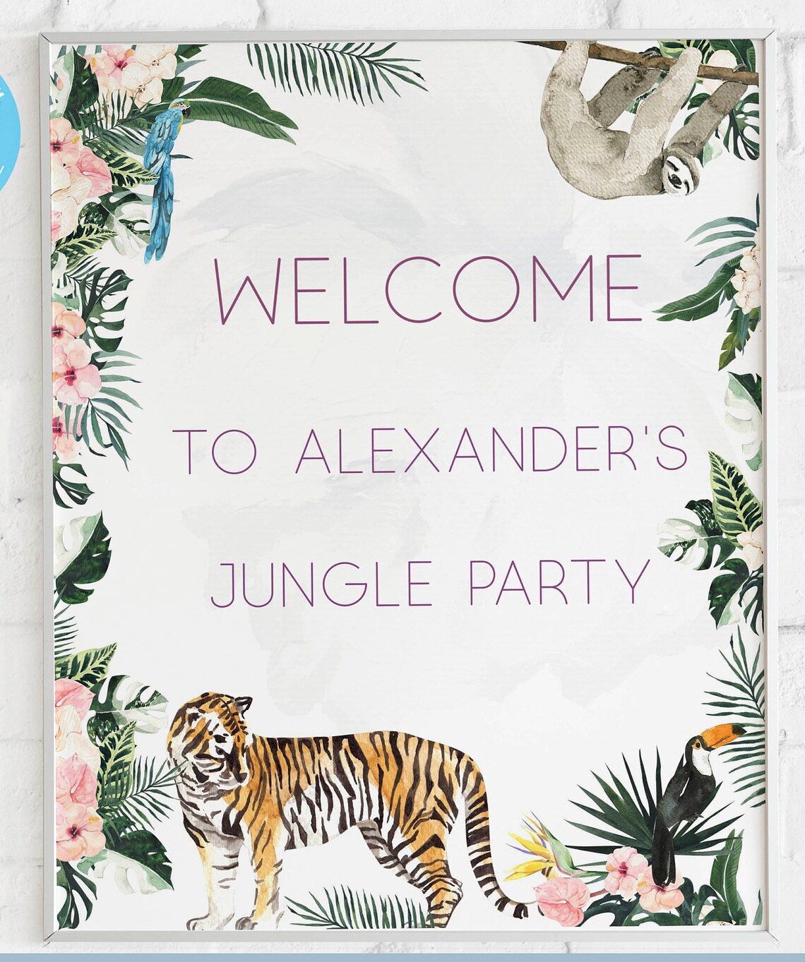 Editable Jungle Sign Jungle Welcome Sign Rainforest Party | Etsy
