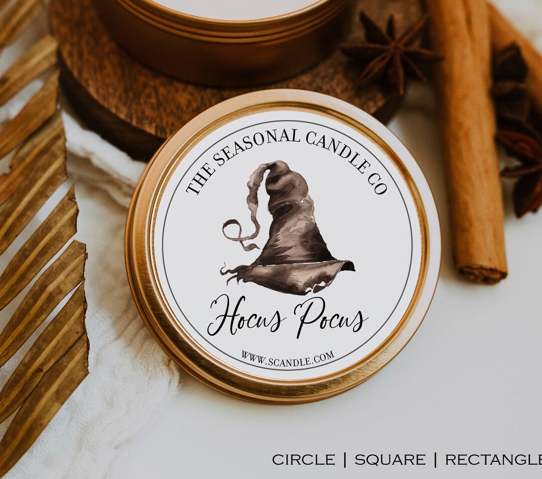 3 X Halloween Candle Label Templates | Autumn Candle Branding ...