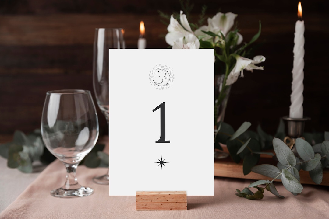 Printable Celestial Table Numbers Moon Table Numbers Star Table Numbers ...