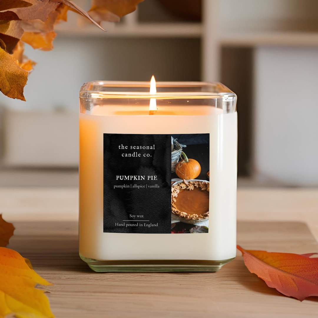 4 X Autumn Candle Label Templates | Pumpkin Candle Branding | Pumpkin ...