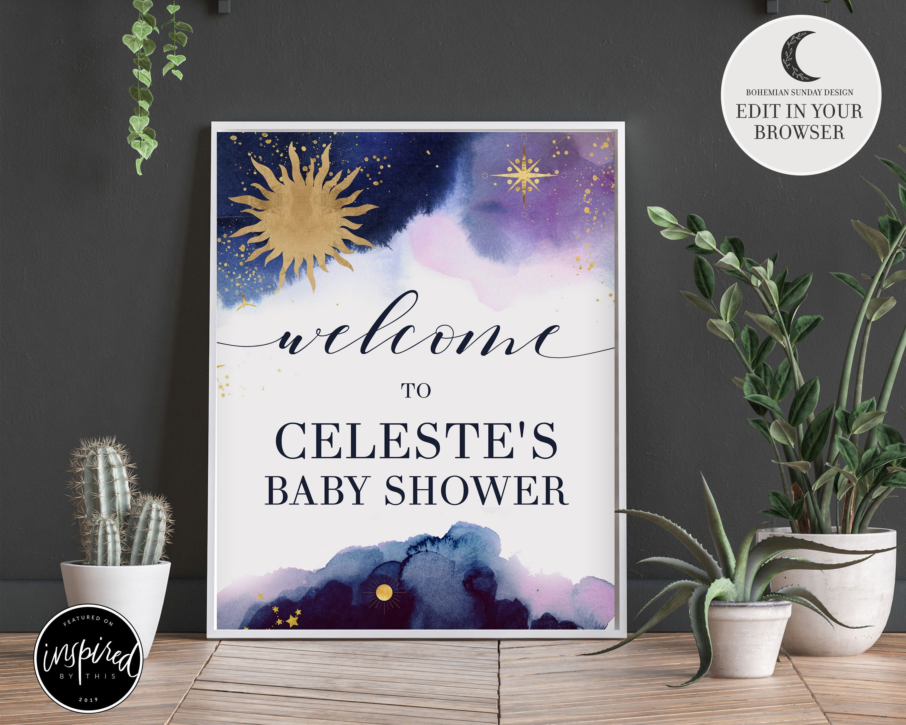 Celestial Welcome Sign | Celestial Baby Shower | Celestial Wedding ...