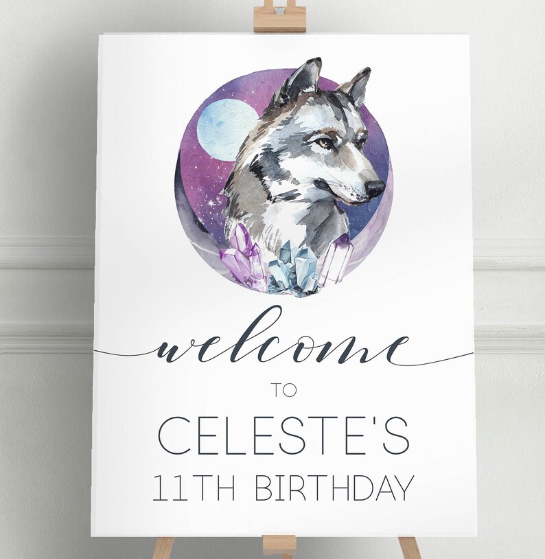 Wolf Boho Birthday Wolf Welcome Sign Wolf Crystal Birthday - Etsy