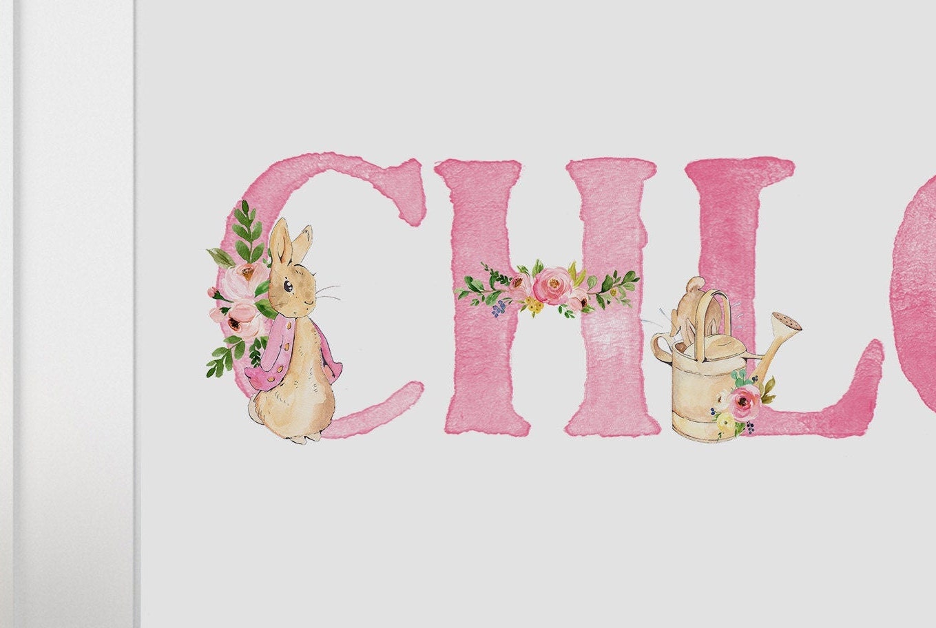 Pink Peter Rabbit Nursery Printable Personalised Peter - Etsy