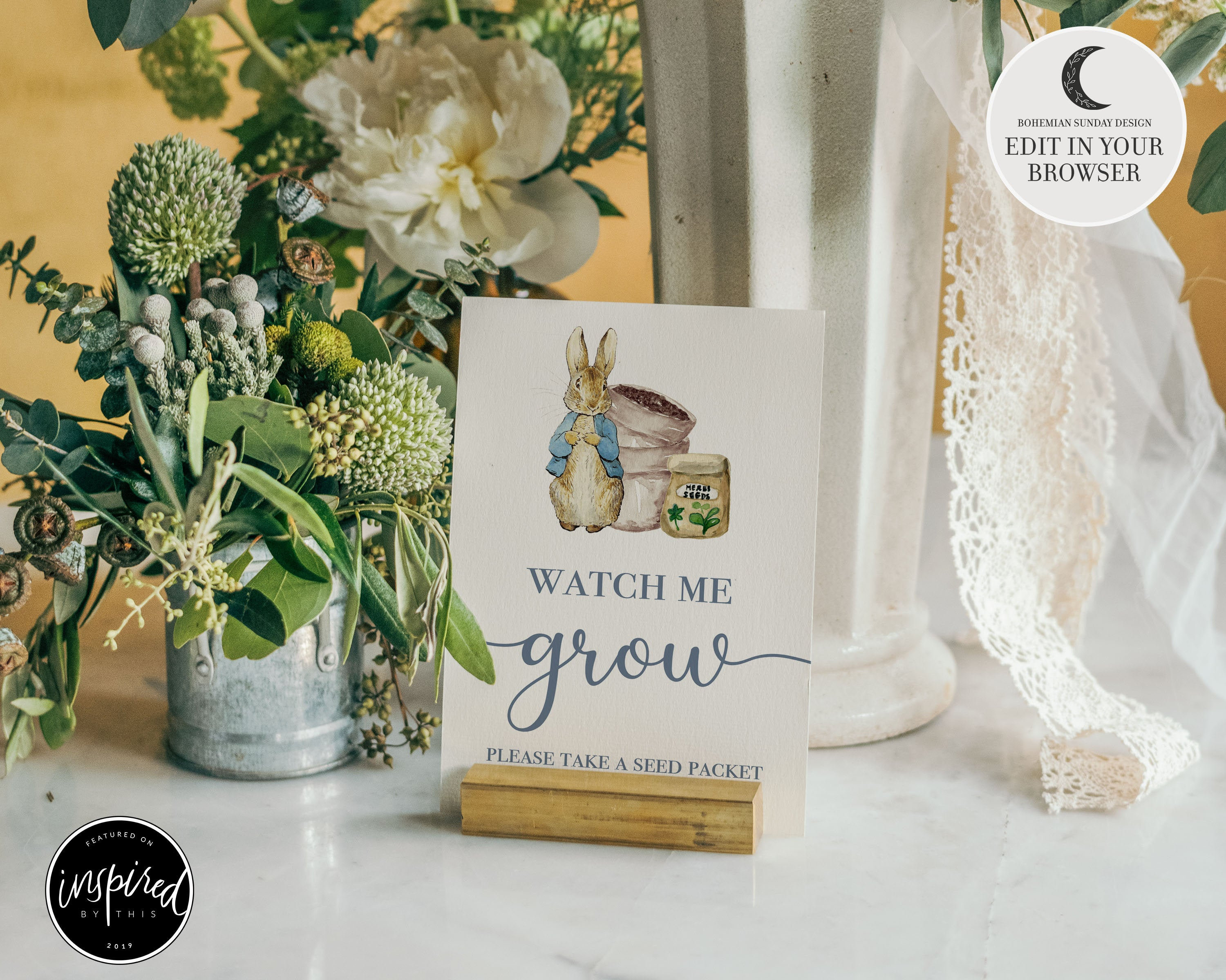 Peter Rabbit Baby Shower Sign | Peter Rabbit Favour Sign | Watch Baby ...