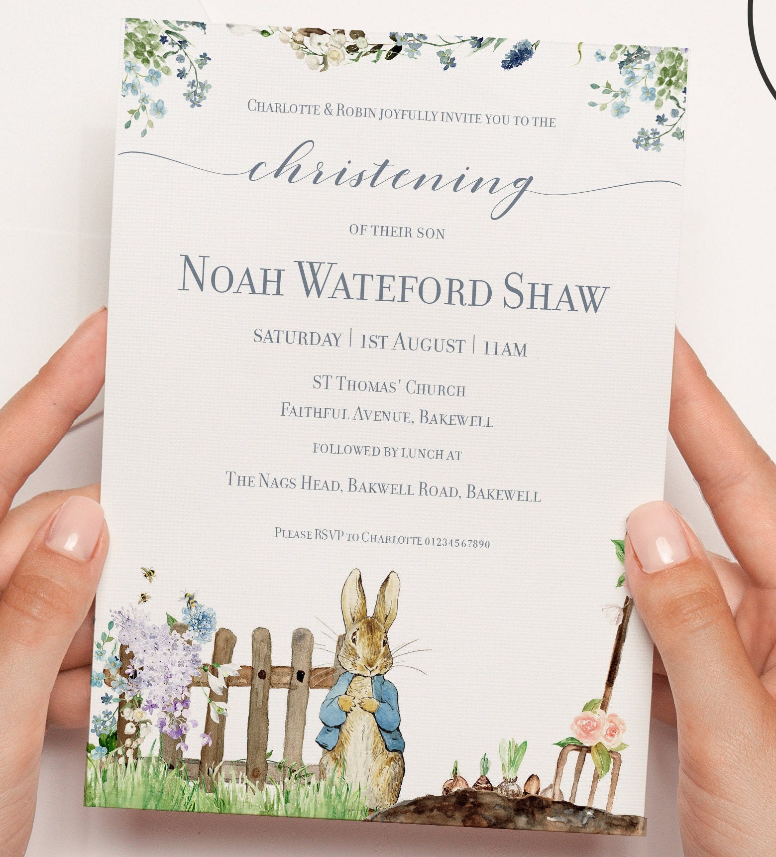 Peter Rabbit Christening Invitation Peter Rabbit Baptism | Etsy