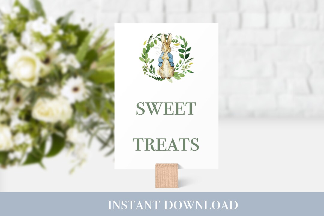 Peter Rabbit Treats Sign | Printable Peter Rabbit Treat Table Sign ...