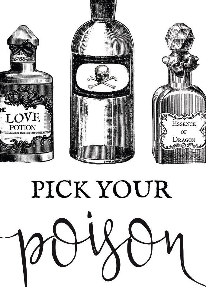 Pick Your Poison Halloween Bar Sign Party Drinks Sign - Etsy