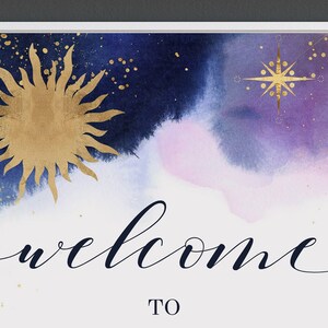 Celestial Welcome Sign | Celestial Baby Shower | Celestial Wedding ...