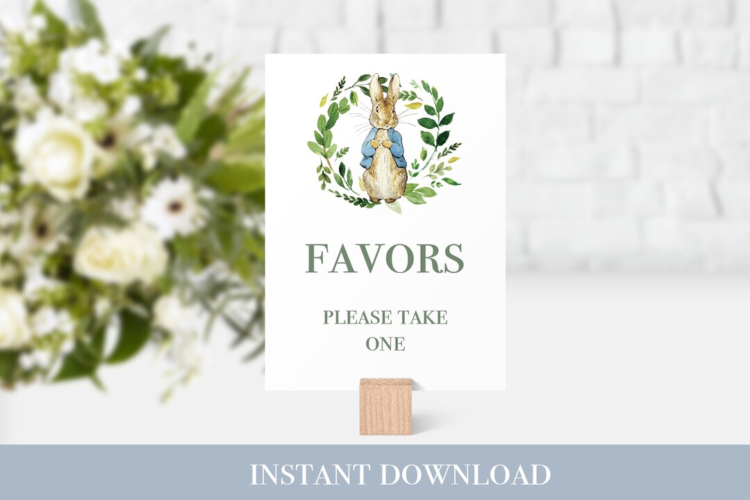 Peter Rabbit Favour Sign | Printable Peter Rabbit Sign | Peter Rabbit ...
