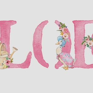 Pink Peter Rabbit Nursery Printable | Personalised Peter Rabbit Print ...