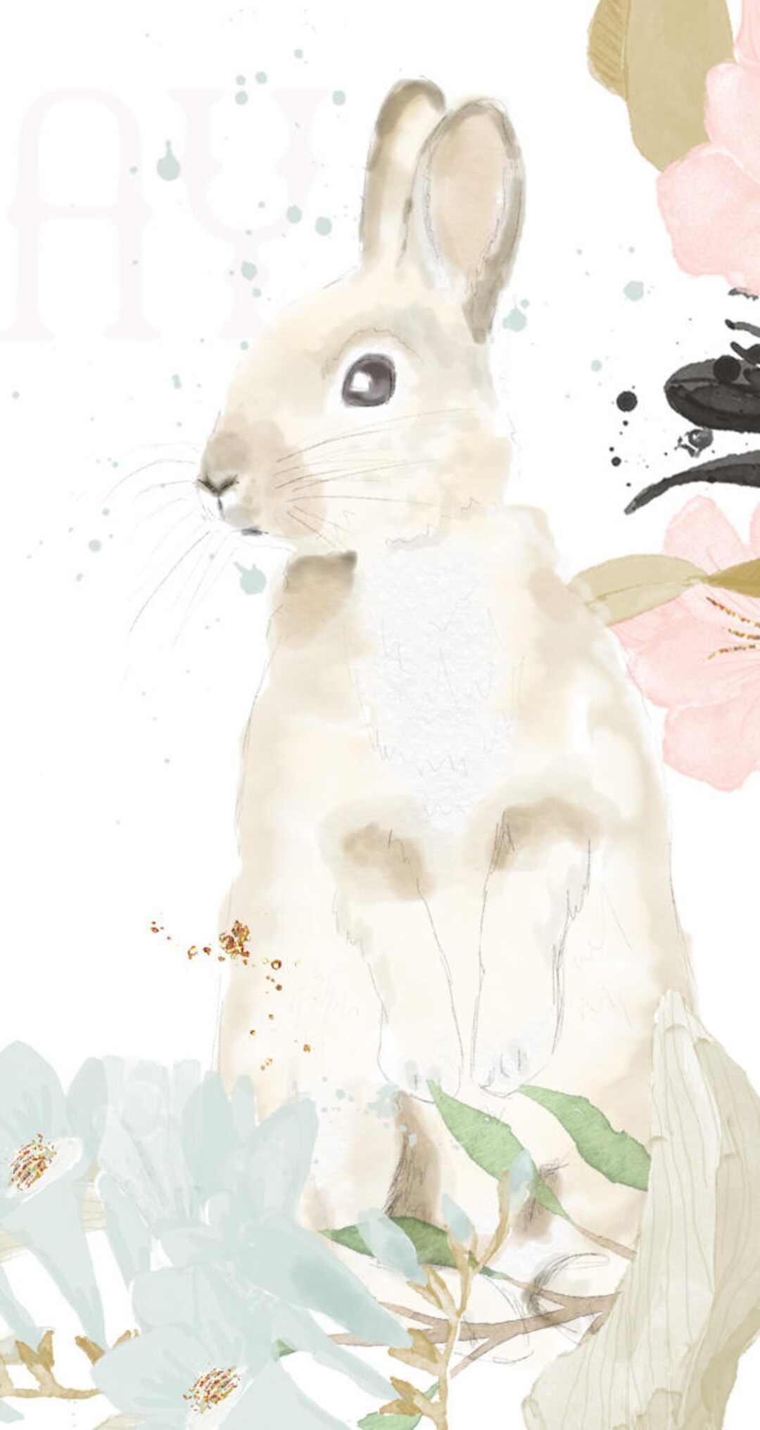 Bunny Rabbit Digital Watercolour Style PNG Clipart Downloadable ...