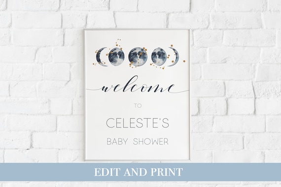 Moon Welcome Sign Moon Baby Shower Moon Birthday Moon - Etsy