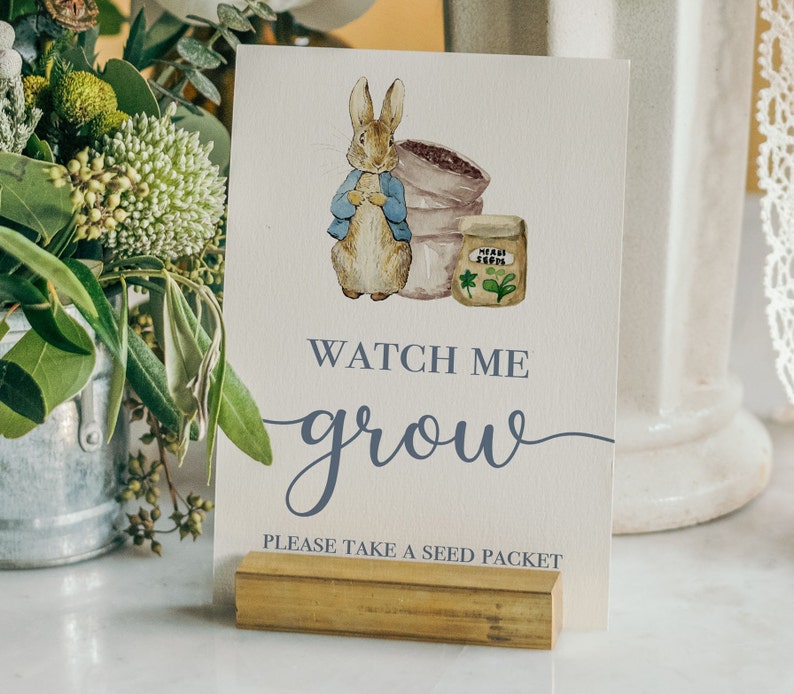 Peter Rabbit Baby Shower Sign | Peter Rabbit Favour Sign | Watch Baby ...