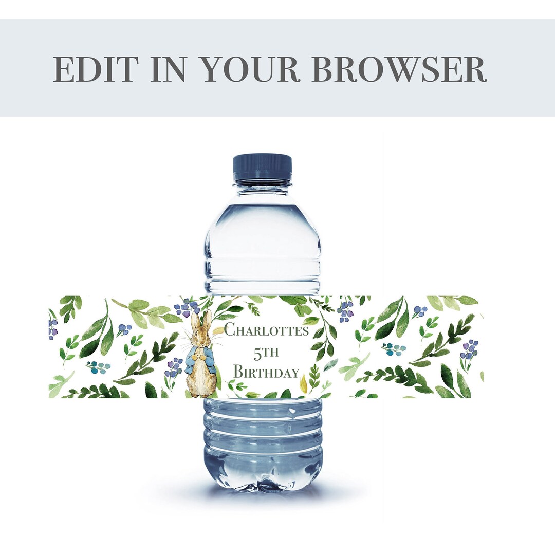 Peter Rabbit Bottle Wrapper Floral Bottle Wrapper Editable - Etsy