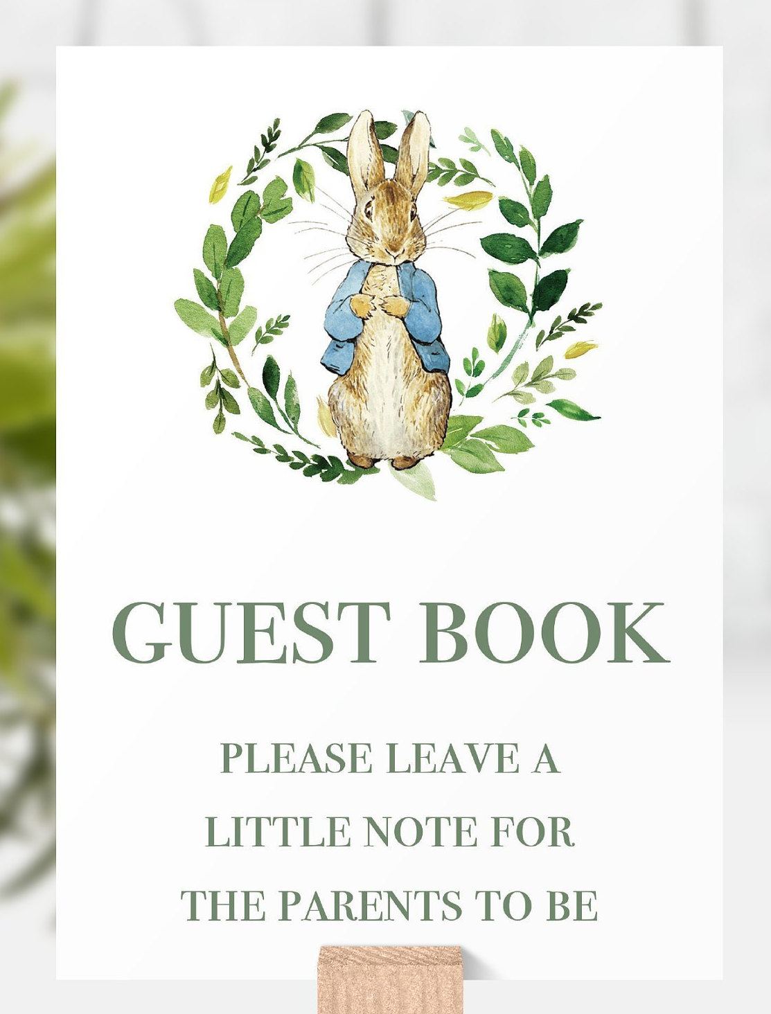 Peter Rabbit Guest Book Sign | Printable Peter Rabbit Guest Book Sign ...