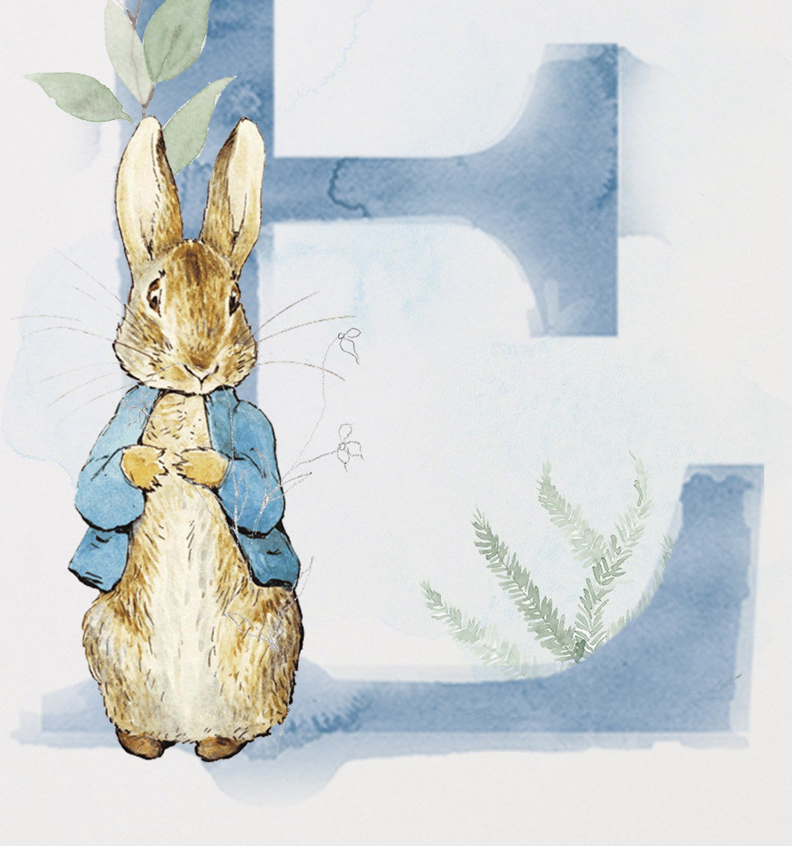 Peter Rabbit Nursery Printable Peter Rabbit Initial Print | Etsy