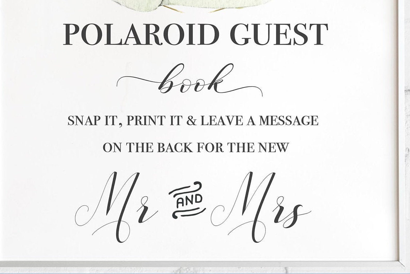 Floral Wedding Photo Booth Sign Editable Wedding Photo Guest | Etsy