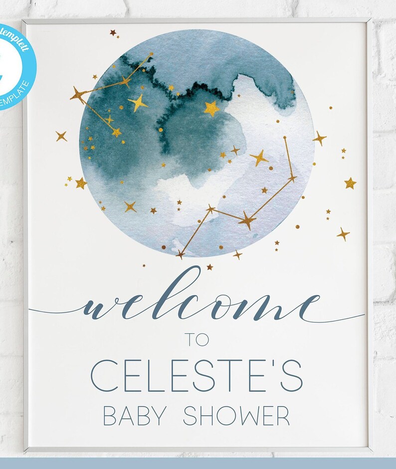 Moon Baby Shower Sign | Moon Welcome Sign | Celestial Baby Shower ...